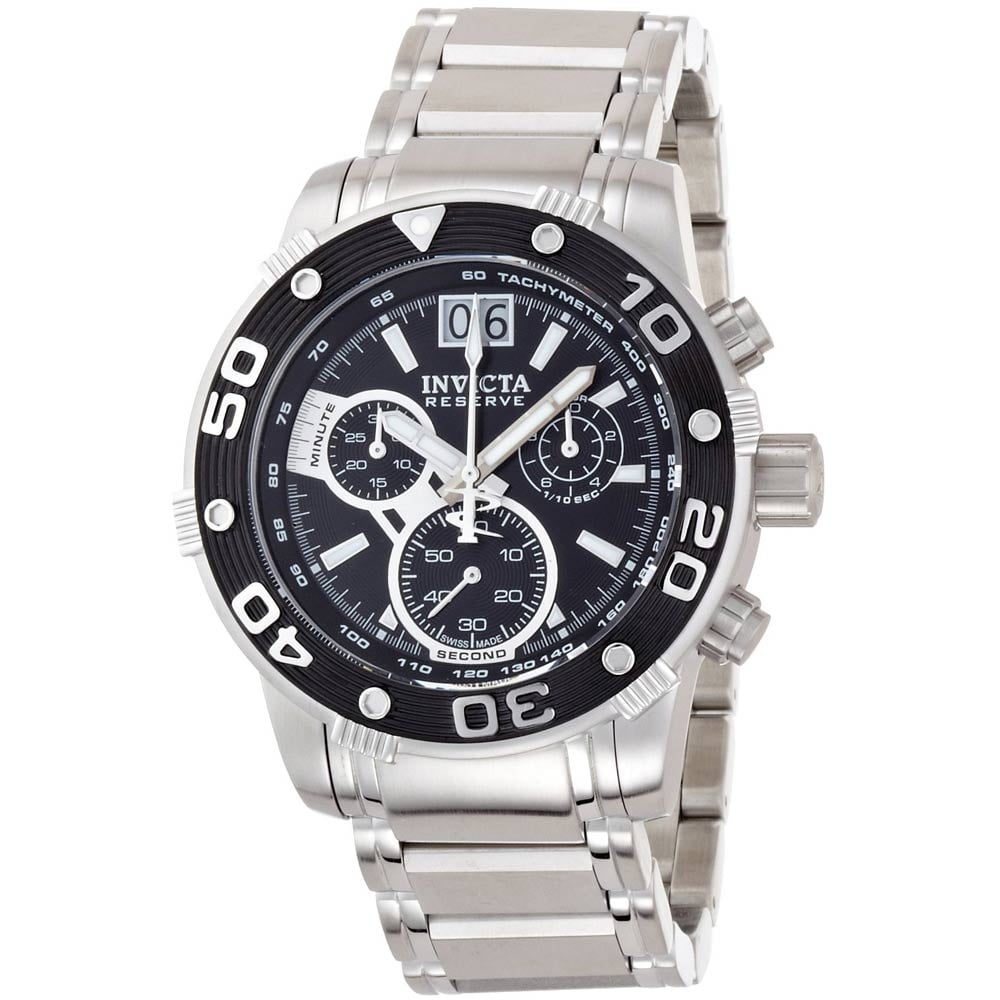 Invicta Men's 0760 Ocean Reef Reserve Chronograph Black Dial Stainless ...