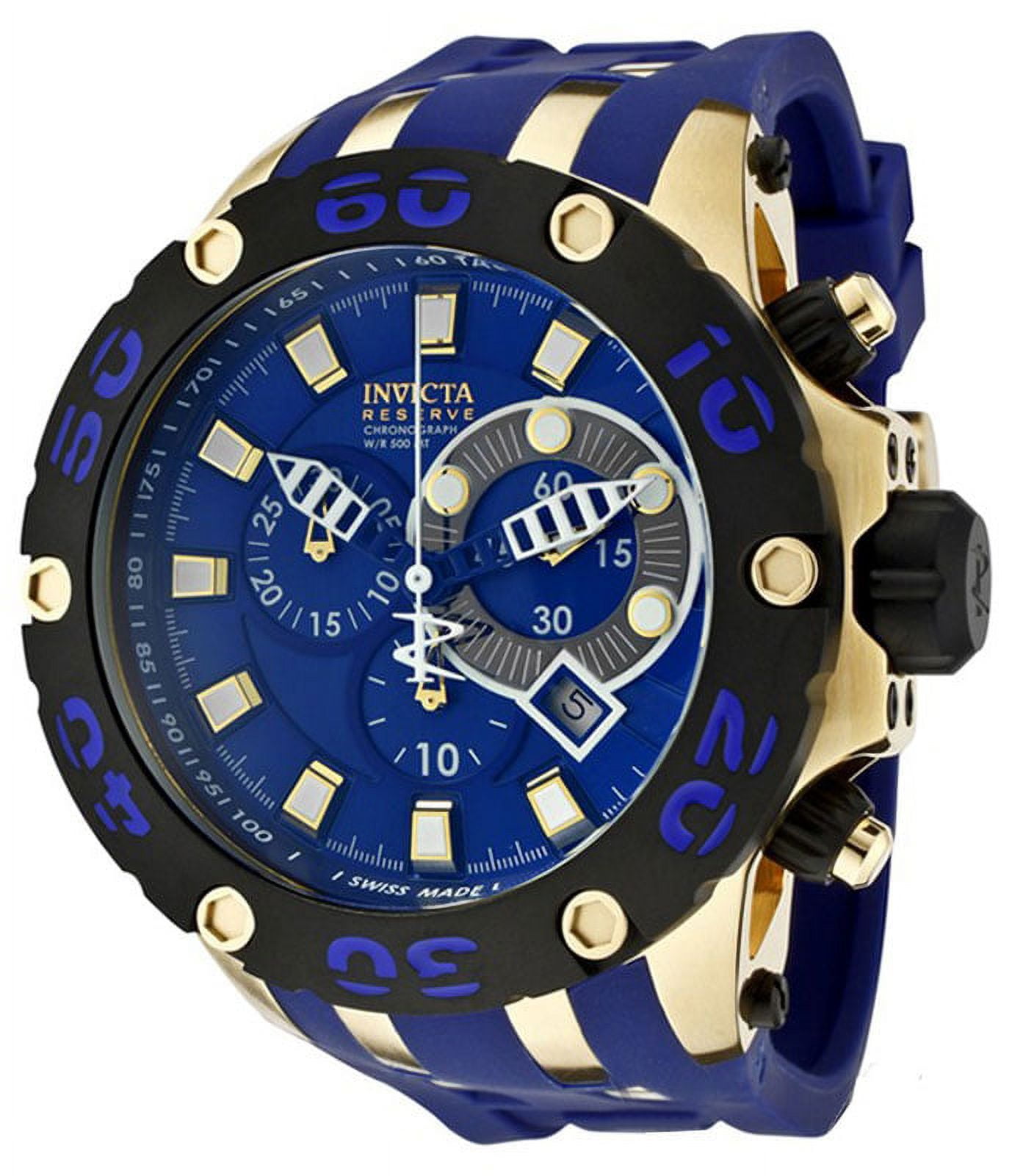 Invicta Men's 0914 Reserve Two Tone Chronograph Blue Rubber Strap Watch ...
