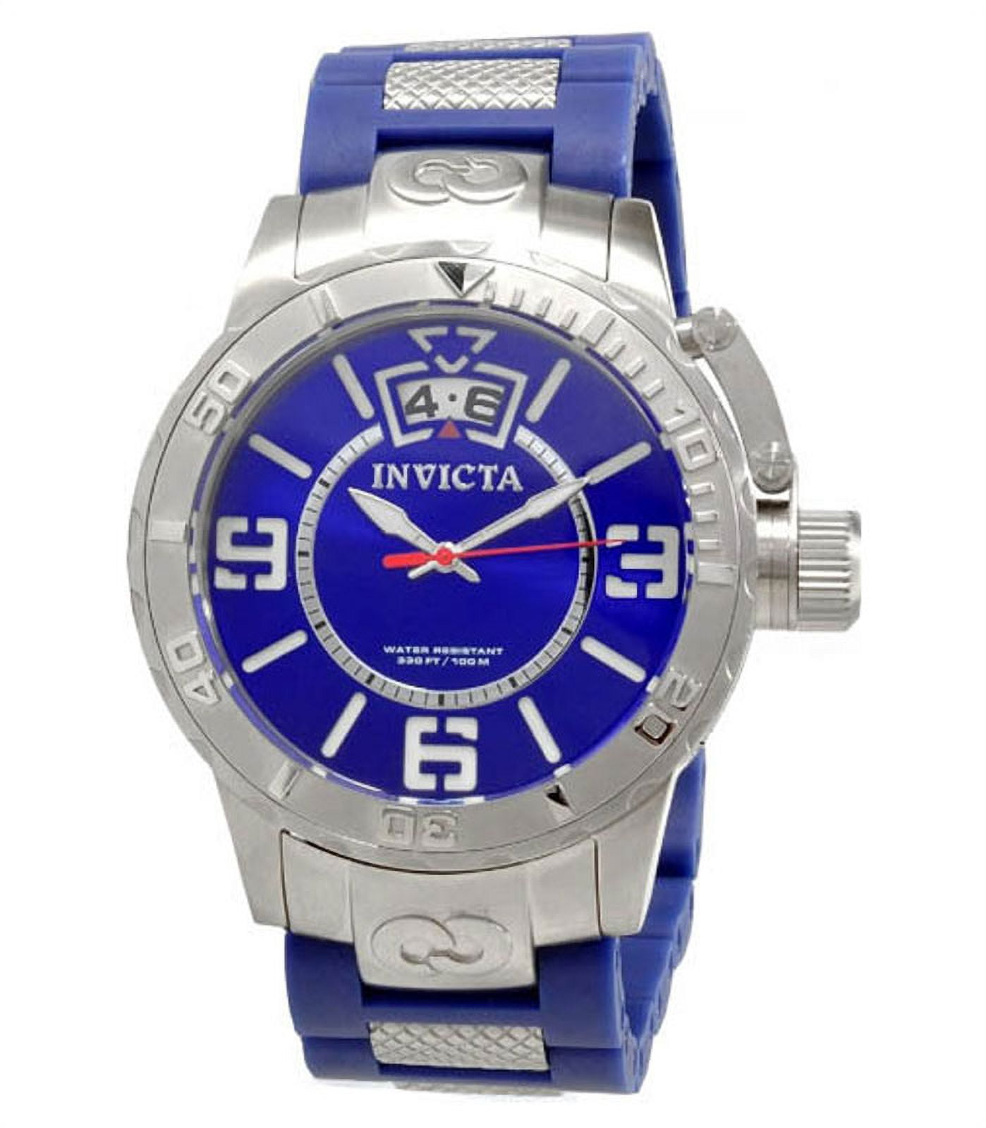 Invicta Men's 10606 Corduba Blue Dial Polyurethane Rubber Strap Quartz ...