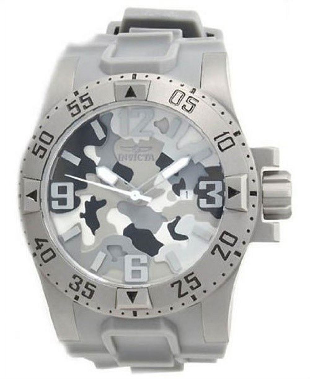 Invicta Men's 1097 Excursion Grey Camouflage Dial Rubber Strap Watch ...