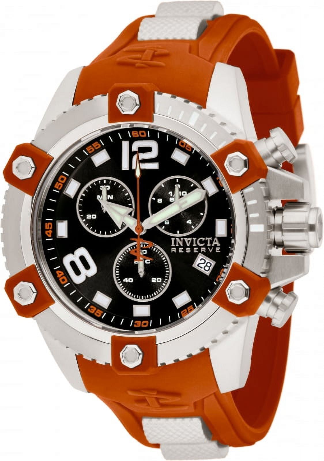 Invicta Men's 11170 Reserve Arsenal Black Dial Orange Rubber Strap ...