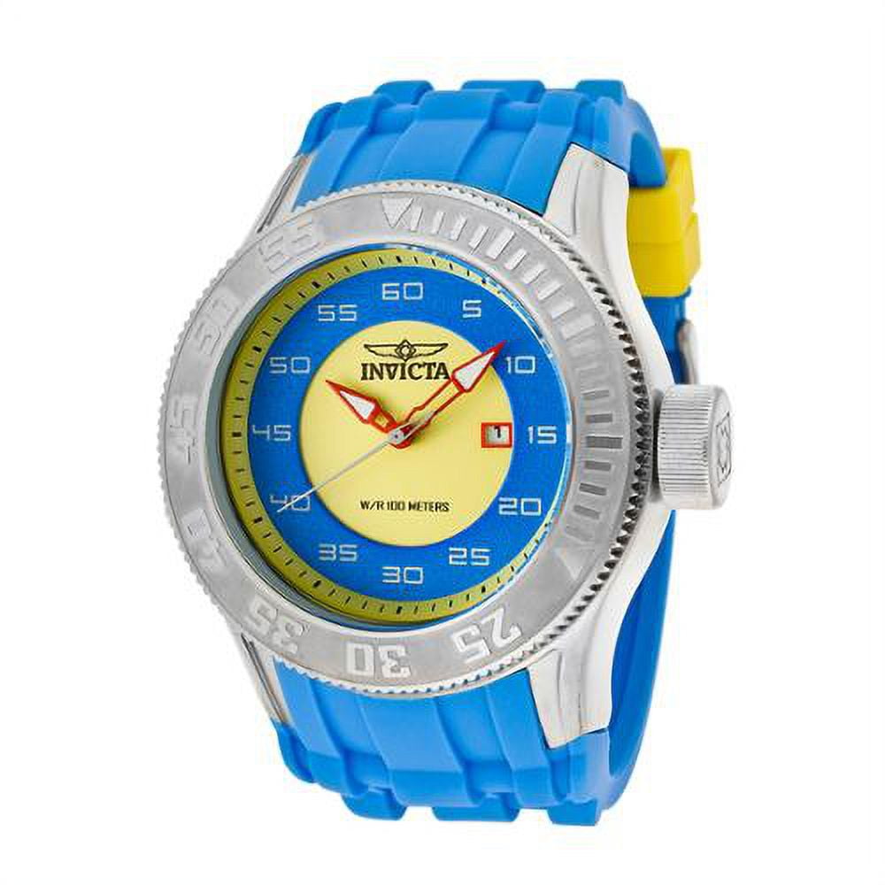 Invicta Men's 11941 Pro Diver Yellow Blue Dial Blue Rubber Strap Steel ...