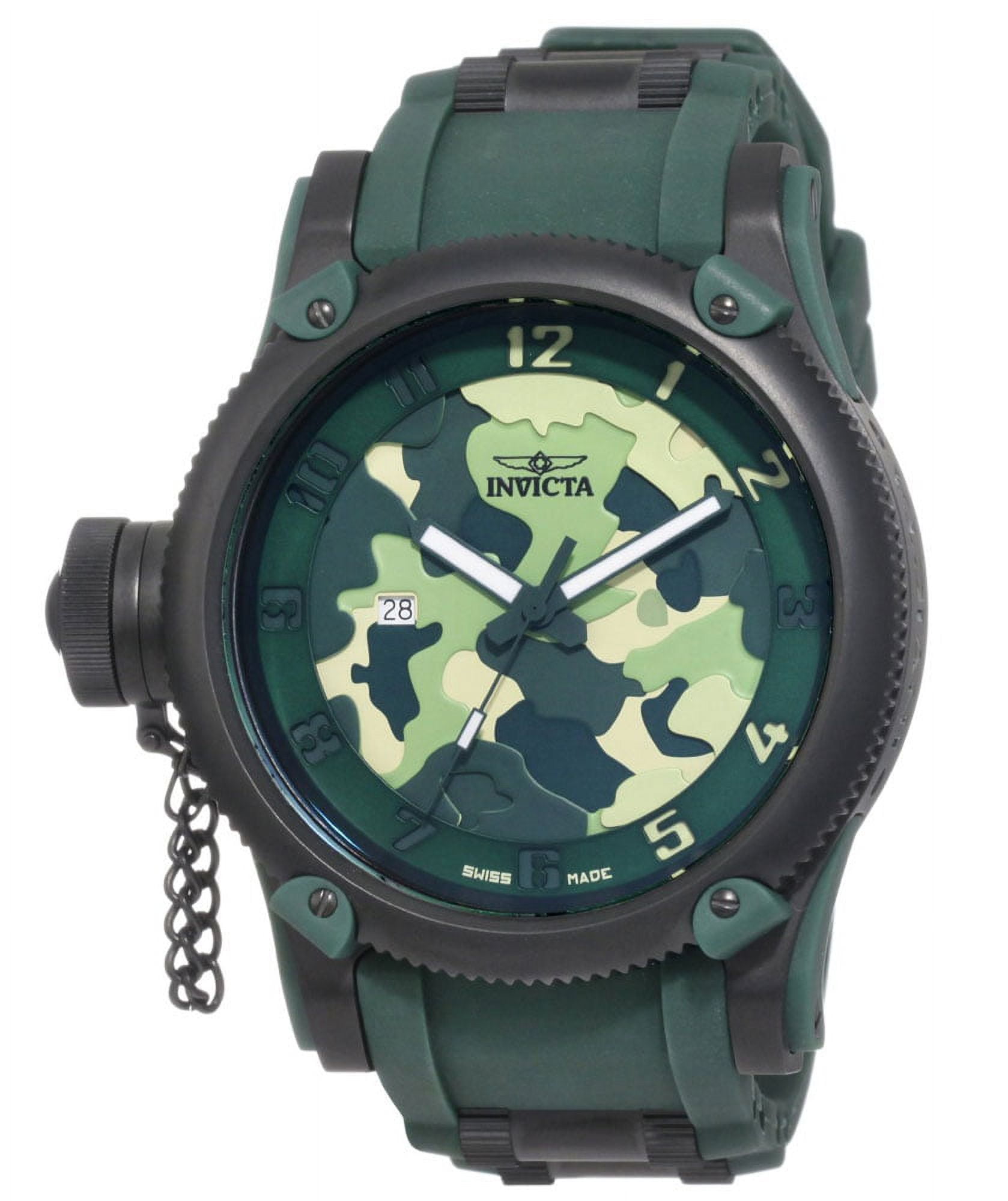 Invicta Men's 1197 Green Camouflage Dial Rubber Strap Watch - Walmart.com