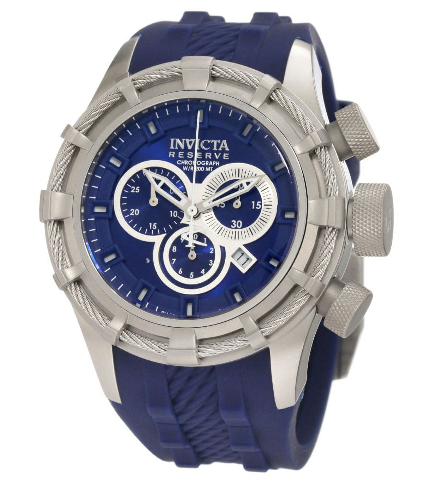 Invicta Men's 1224 Reserve Bolt Chronograph Blue Silicon Rubber Strap ...