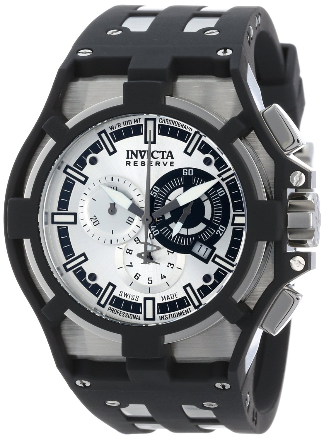 Invicta Men's 14011 Akula Reserve Chronograph Silver Dial Black ...