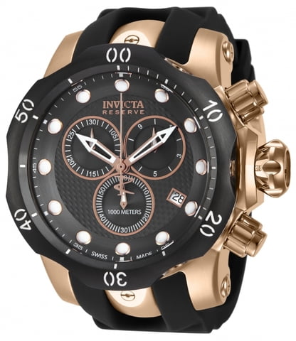 Invicta Men's 16152 Venom Dive Chronograph Black Dial Black Rubber ...