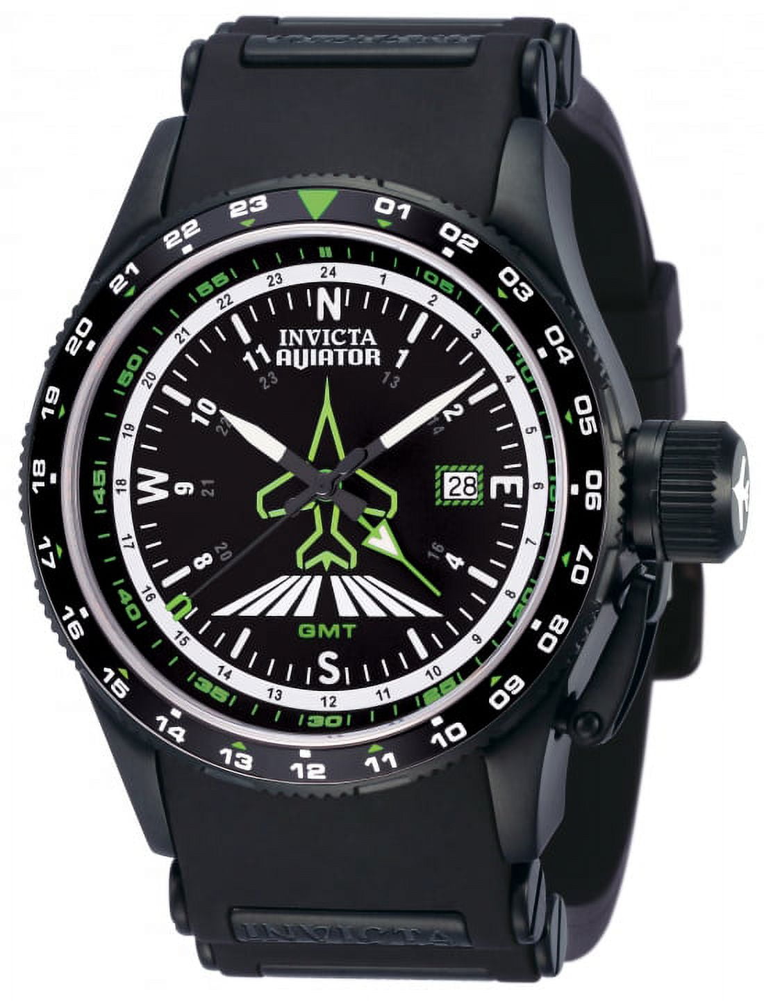 Invicta Men's 1755 Aviator Quartz GMT Black Dial Watch - Walmart.com