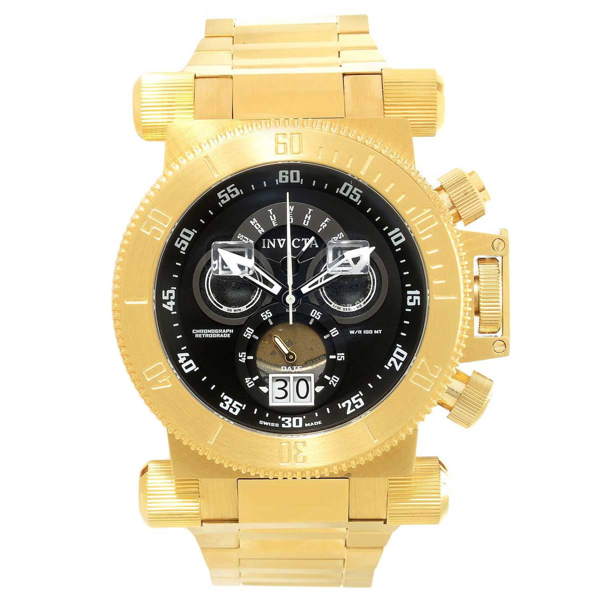 Invicta Men's 17642 Coalition Forces Black Dial Yellow Gold Steel ...