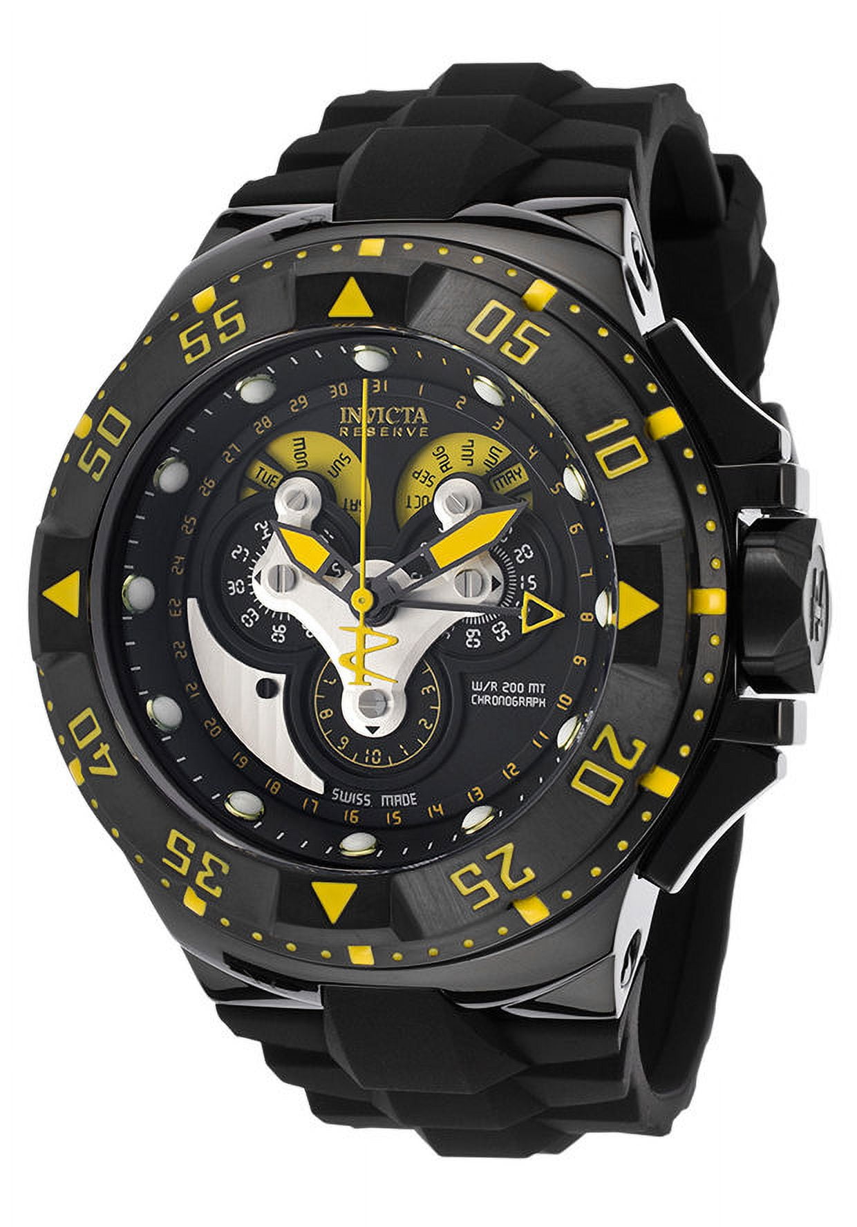 Invicta Men's 18556 Excursion Reserve Black Dial Black Silicone Strap ...