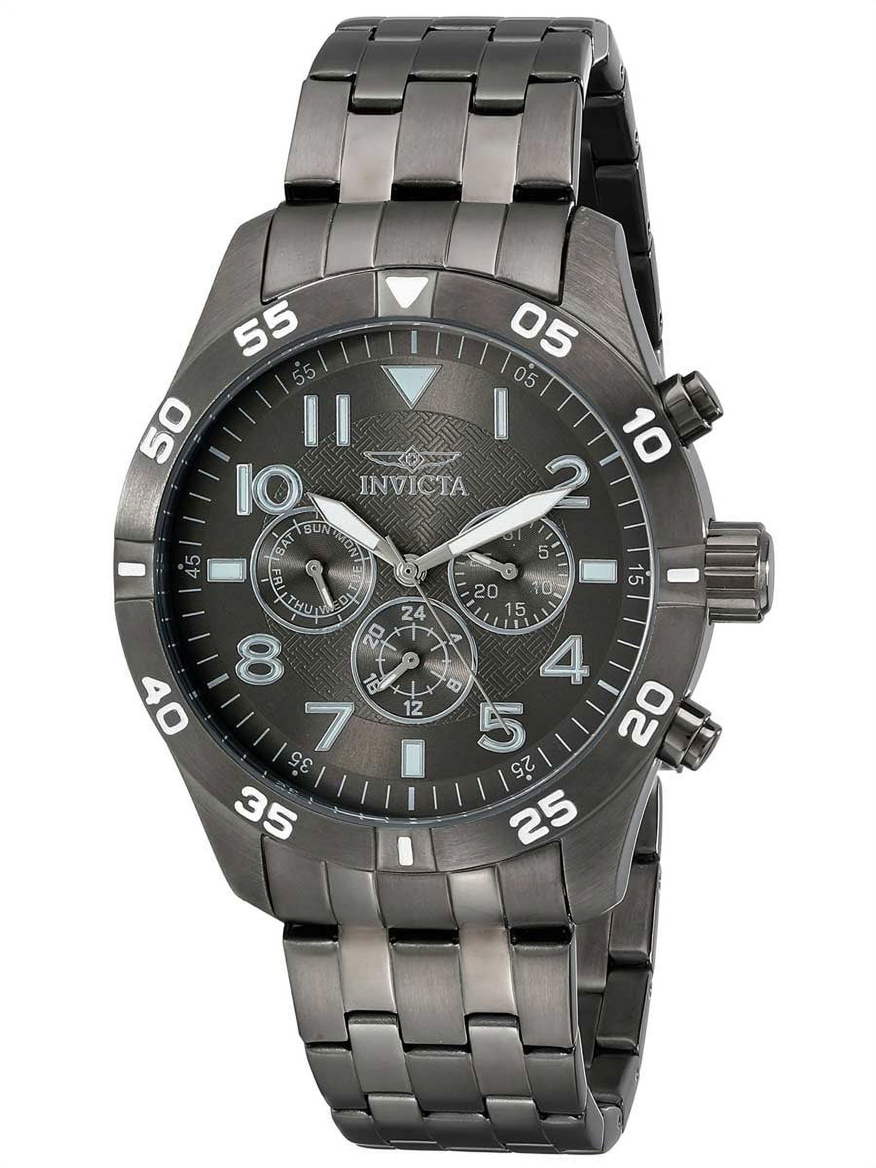 Invicta Men's 19205 I-Force Gunmetal Dial Gunmetal IP Steel Bracelet ...