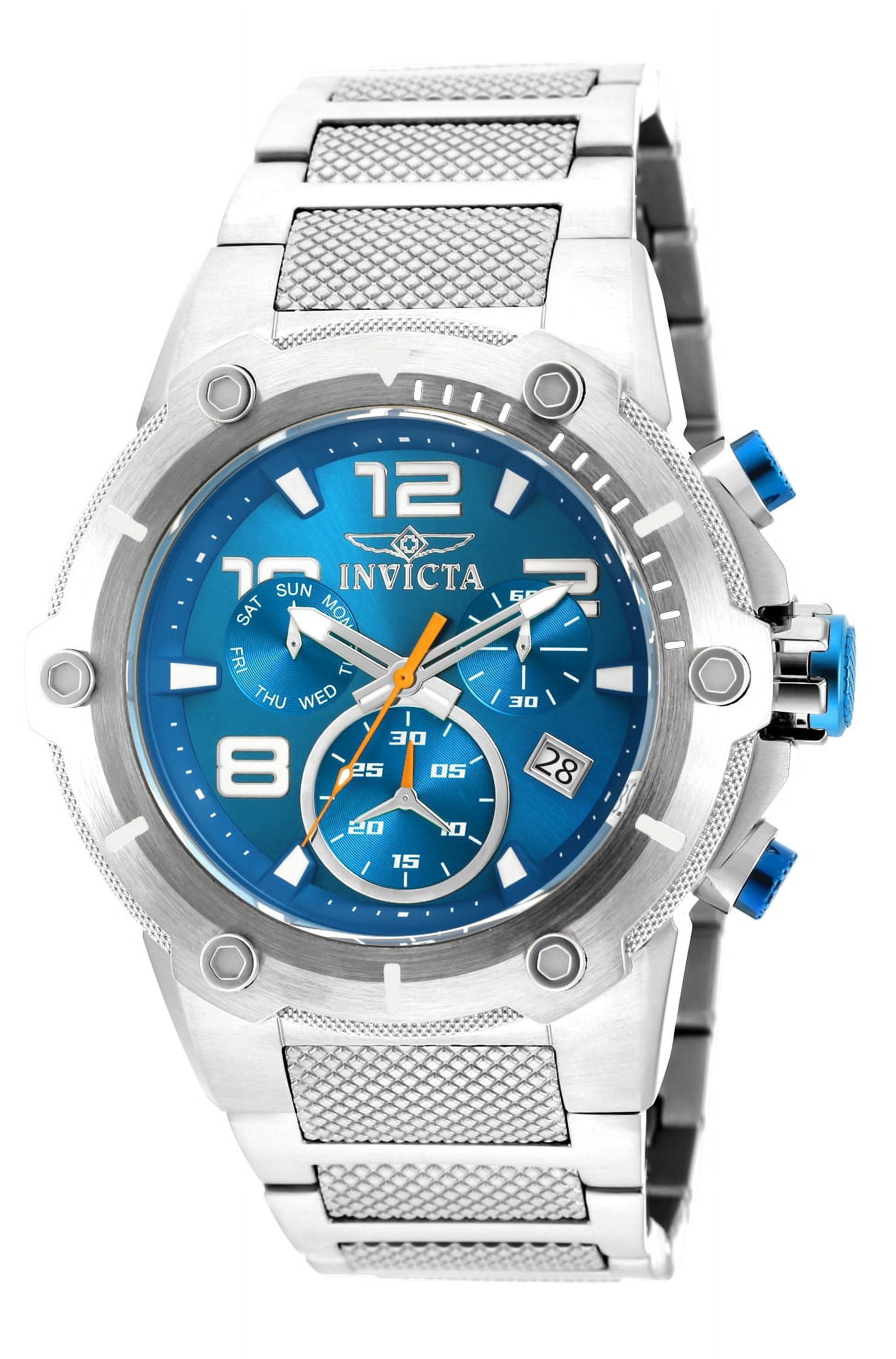 Invicta Men's 19527 Speedway Blue Dial Steel Bracelet Chronograph Watch ...