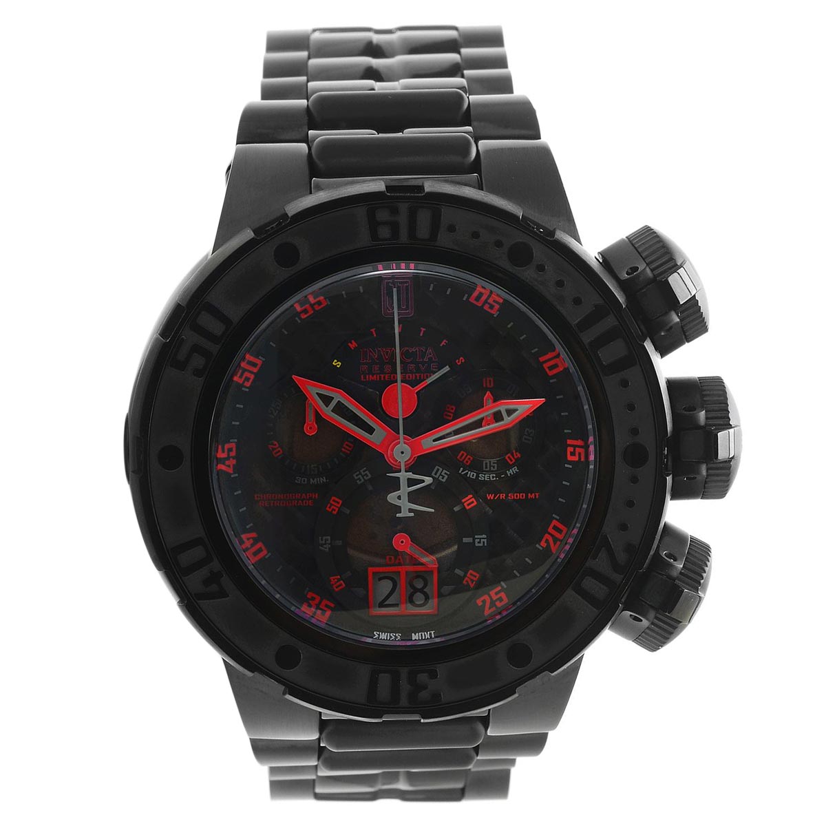 Invicta Men's 22270 Jason Taylor Swiss Chronograph Black Carbon Fiber ...