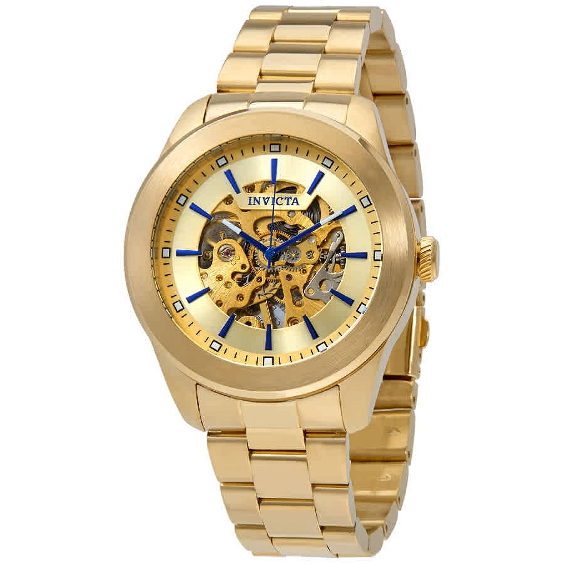 Invicta Men's Vintage 22571 Gold Leather Automatic Dress Watch ...