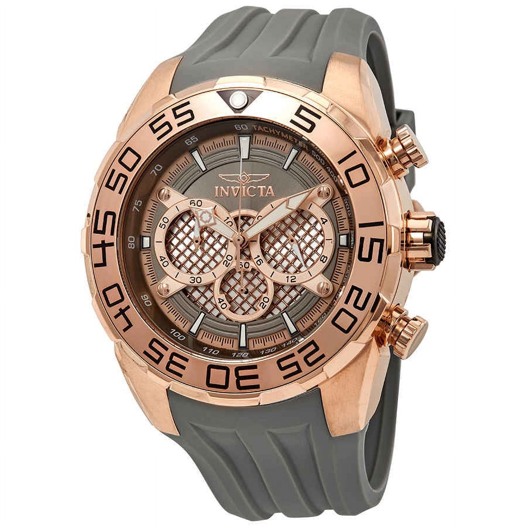 Invicta Men's Speedway Rose Gold-Tone SS Quartz Platinum Dial Watch ...