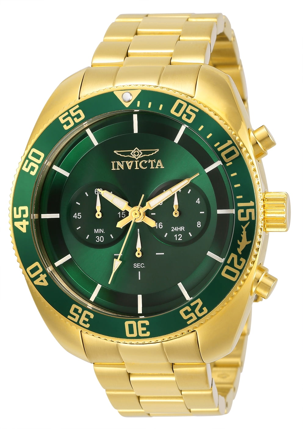 Invicta Men's 30061 Pro Diver Quartz Chronograph, Green Dial Watch ...