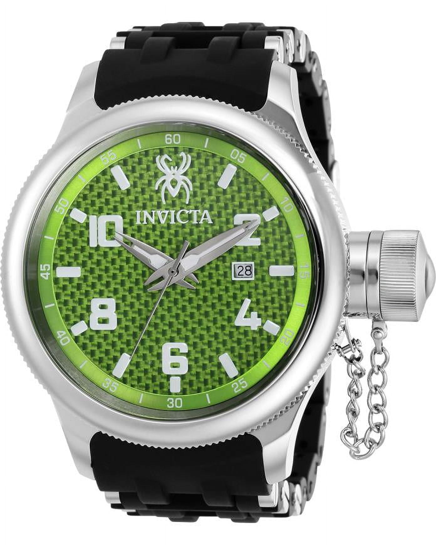 Invicta Men's 36980 Russian Diver Quartz 3 Hand Green Dial Watch ...