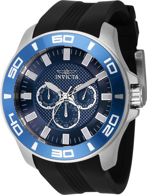Invicta Men's 37186 Pro Diver Quartz Black Silicone Strap Chronograph ...