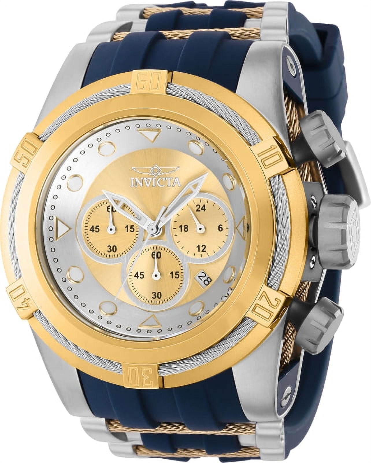 Invicta Men's 37198 Bolt Quartz Chronograph Gold, Silver Dial Watch ...