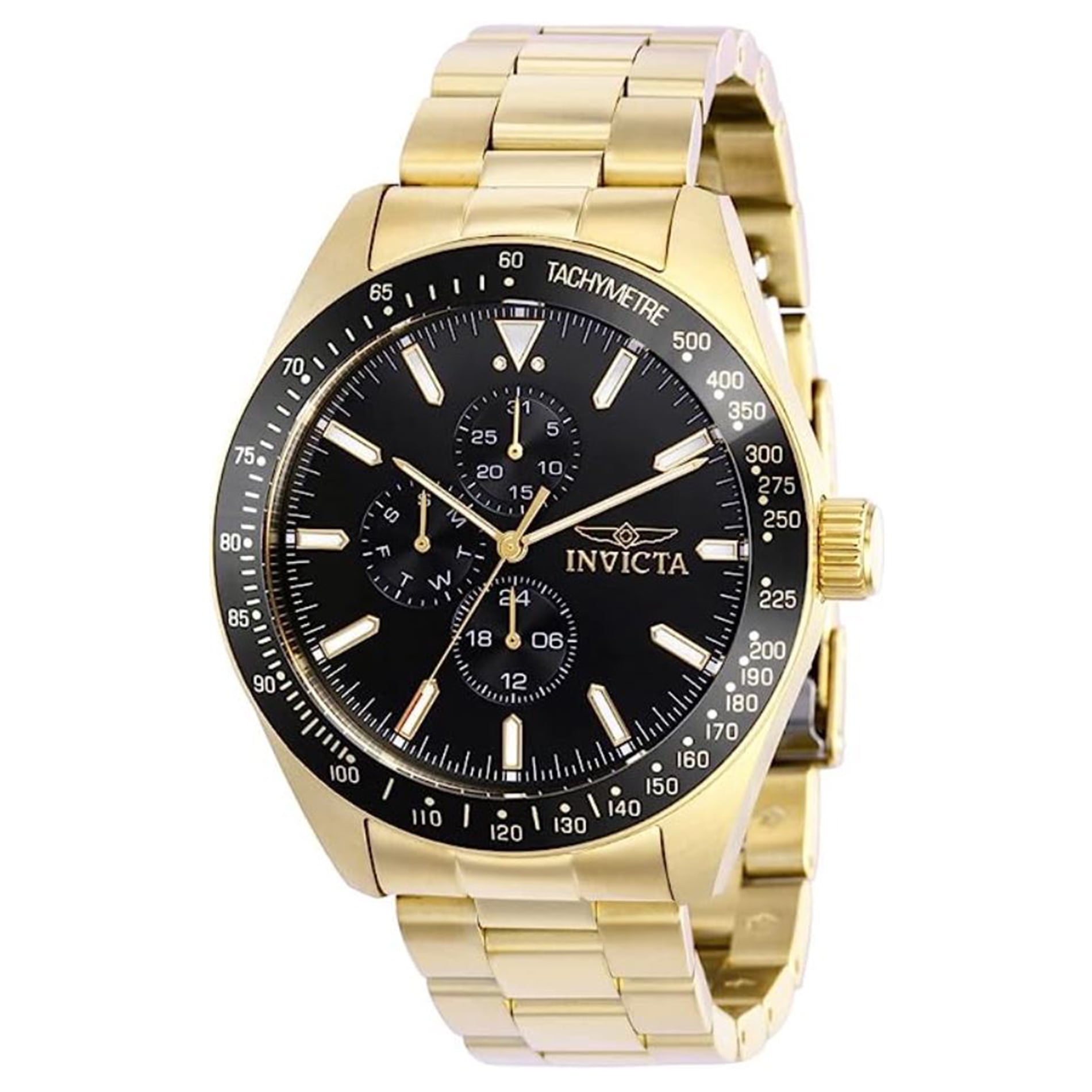 Invicta Men's 38968 Aviator Quartz Gold-Toned Stainless Multifunction ...