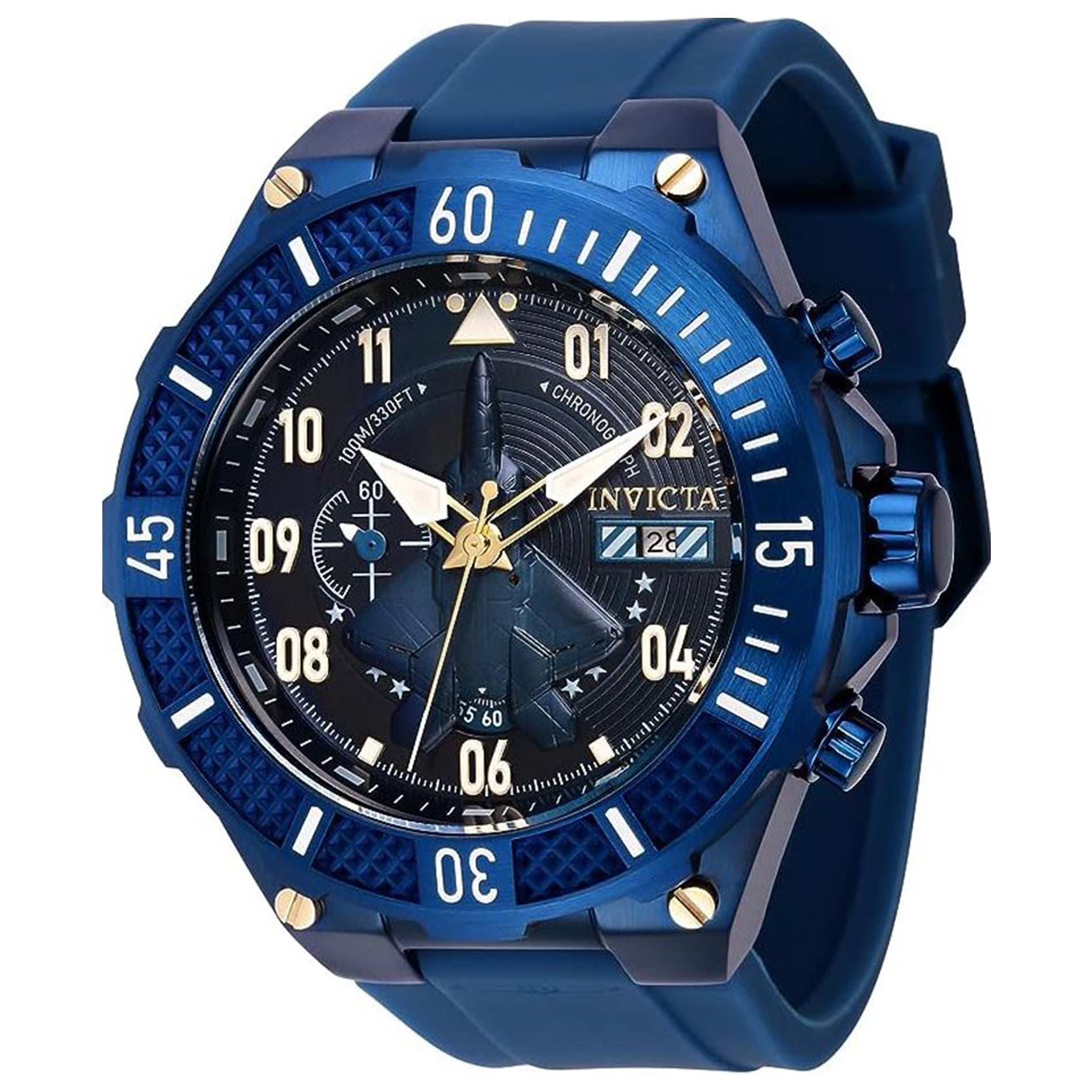 Invicta Aviator Chronograph Date Quartz Blue Dial Men's Watch 39893 ...