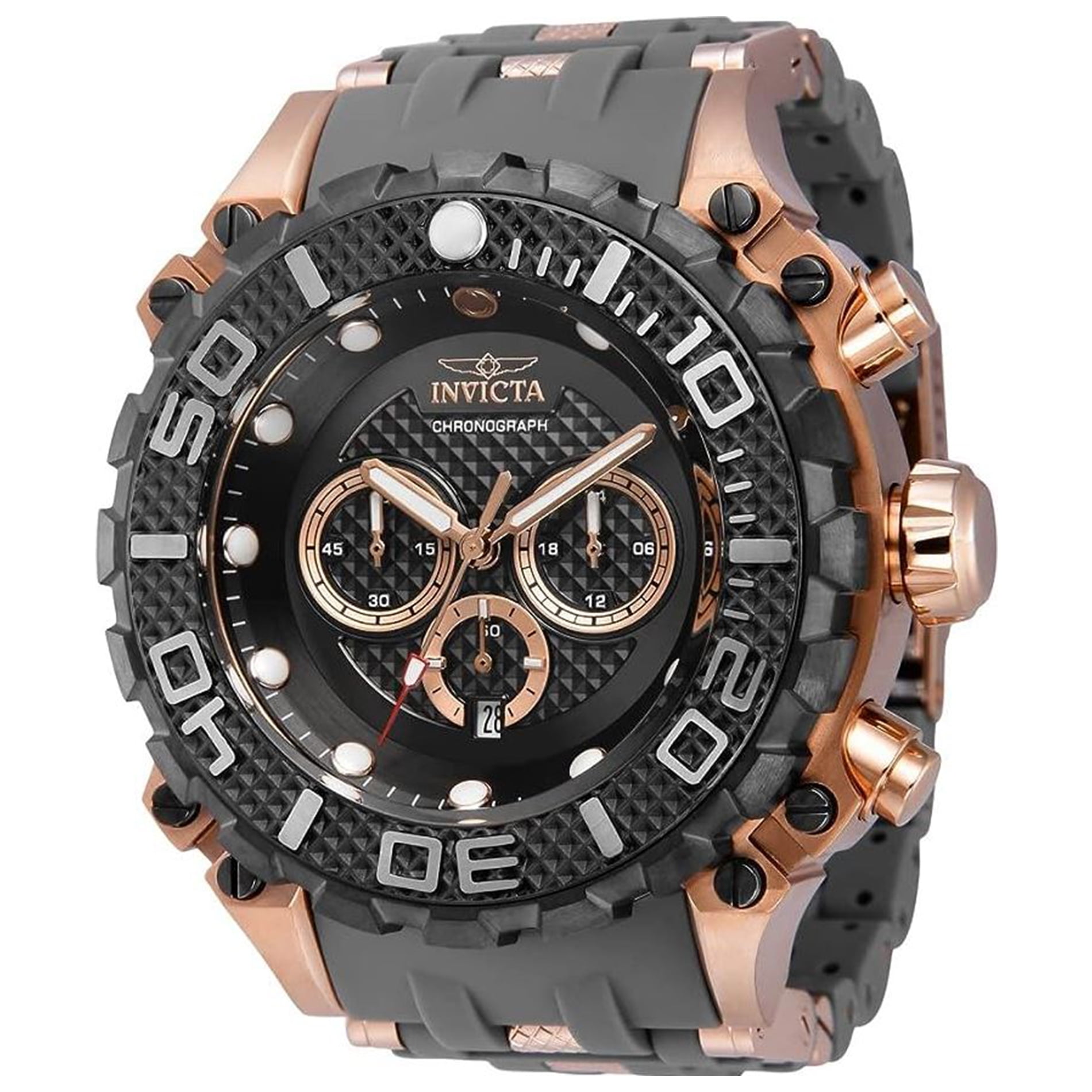Invicta Men's 43171 Sea Spider Quartz Grey Polyurethane With Rose Gold ...