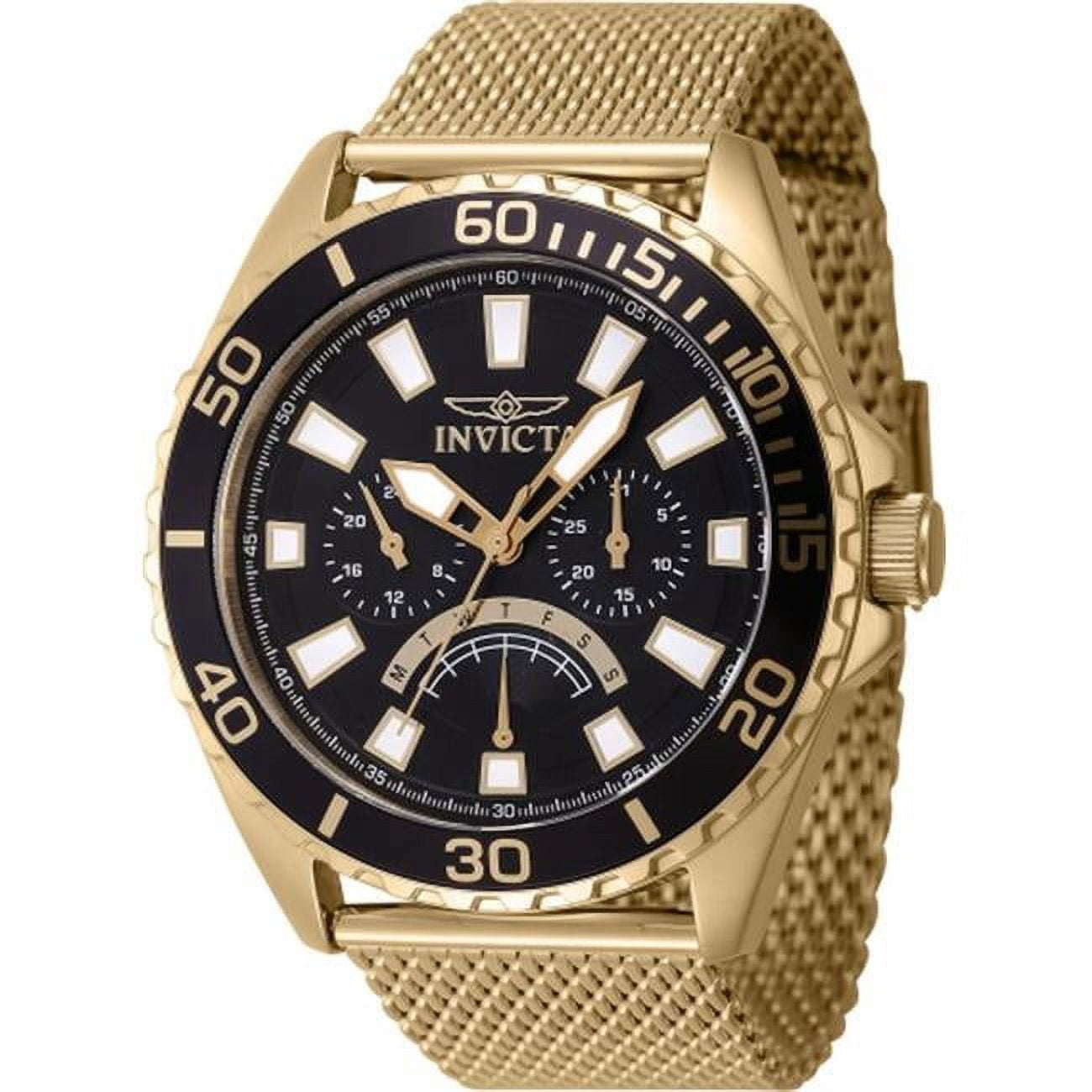 Invicta Men's 46909 Pro Diver Quartz Multifunction Black Dial Stainless ...