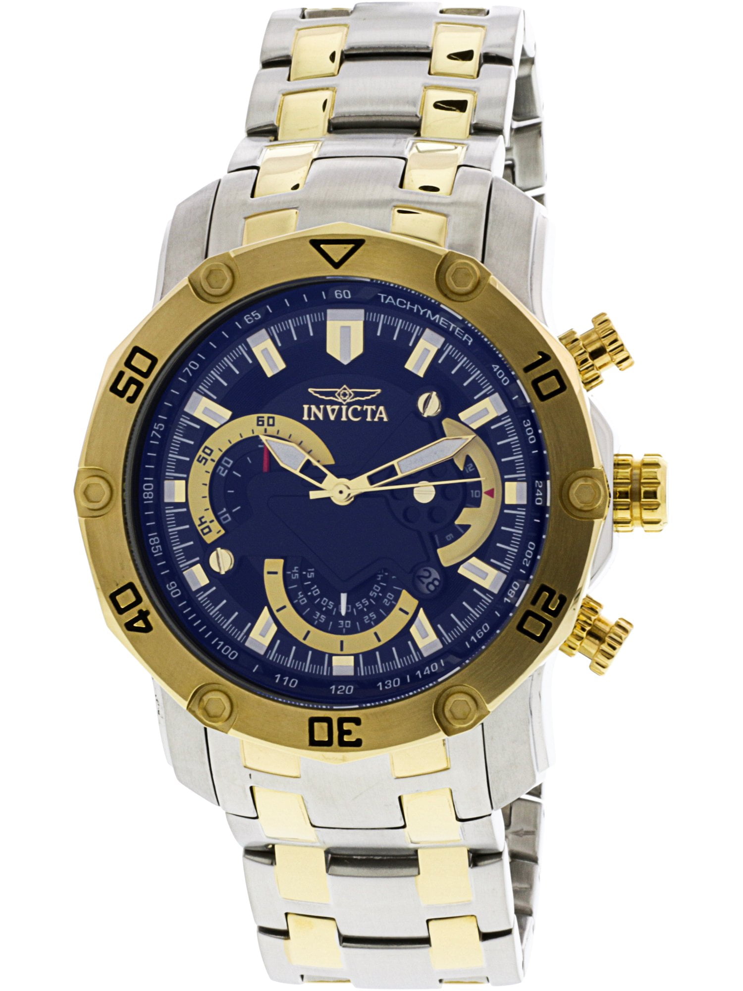 Invicta Men's 50mm Pro Diver Chronograph 18k Gold IP Tachymeter SS ...