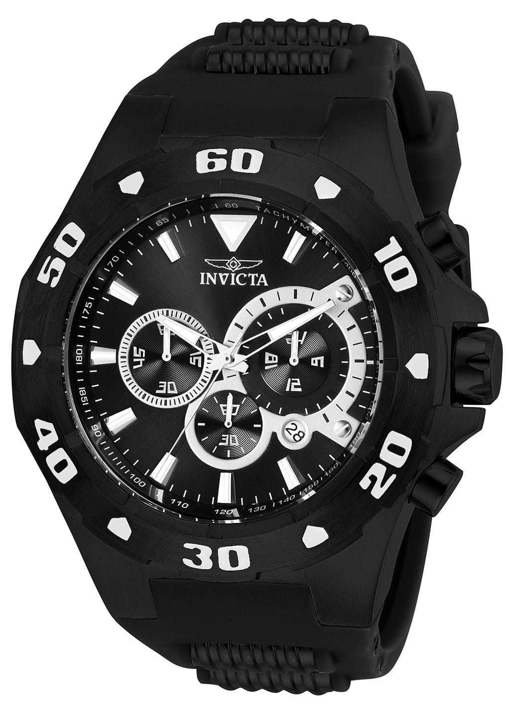 Invicta Men's 52mm Pro Diver Quartz Stainless Steel and Polyurethane ...