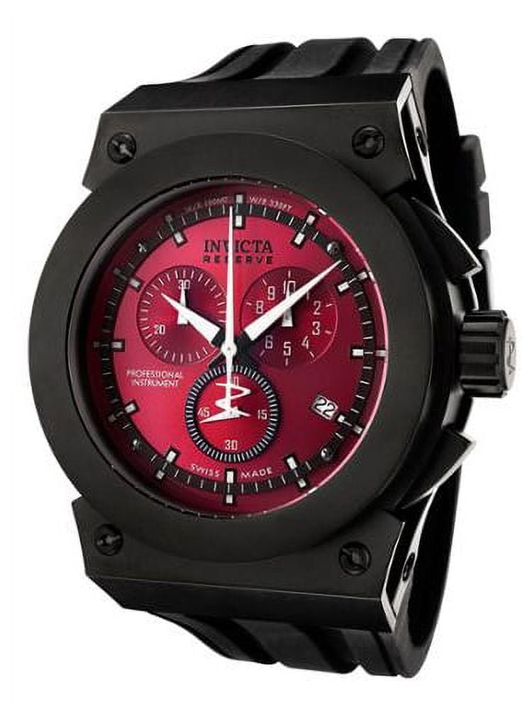 Invicta Men's Akula Reserve Chrono Black Silicone Burgundy Dial ...