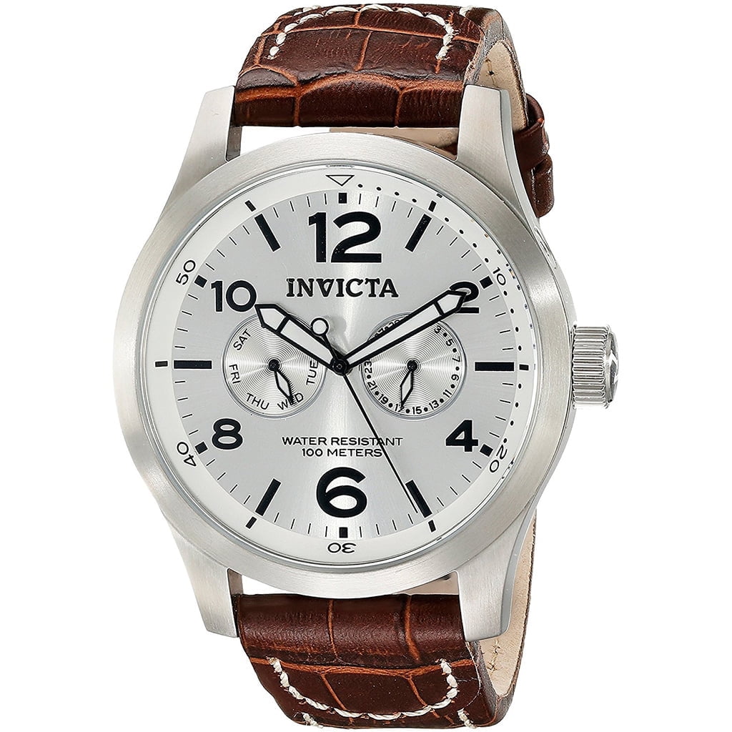 Invicta Men's I-Force 0765 Brown Leather Swiss Quartz Dress Watch ...