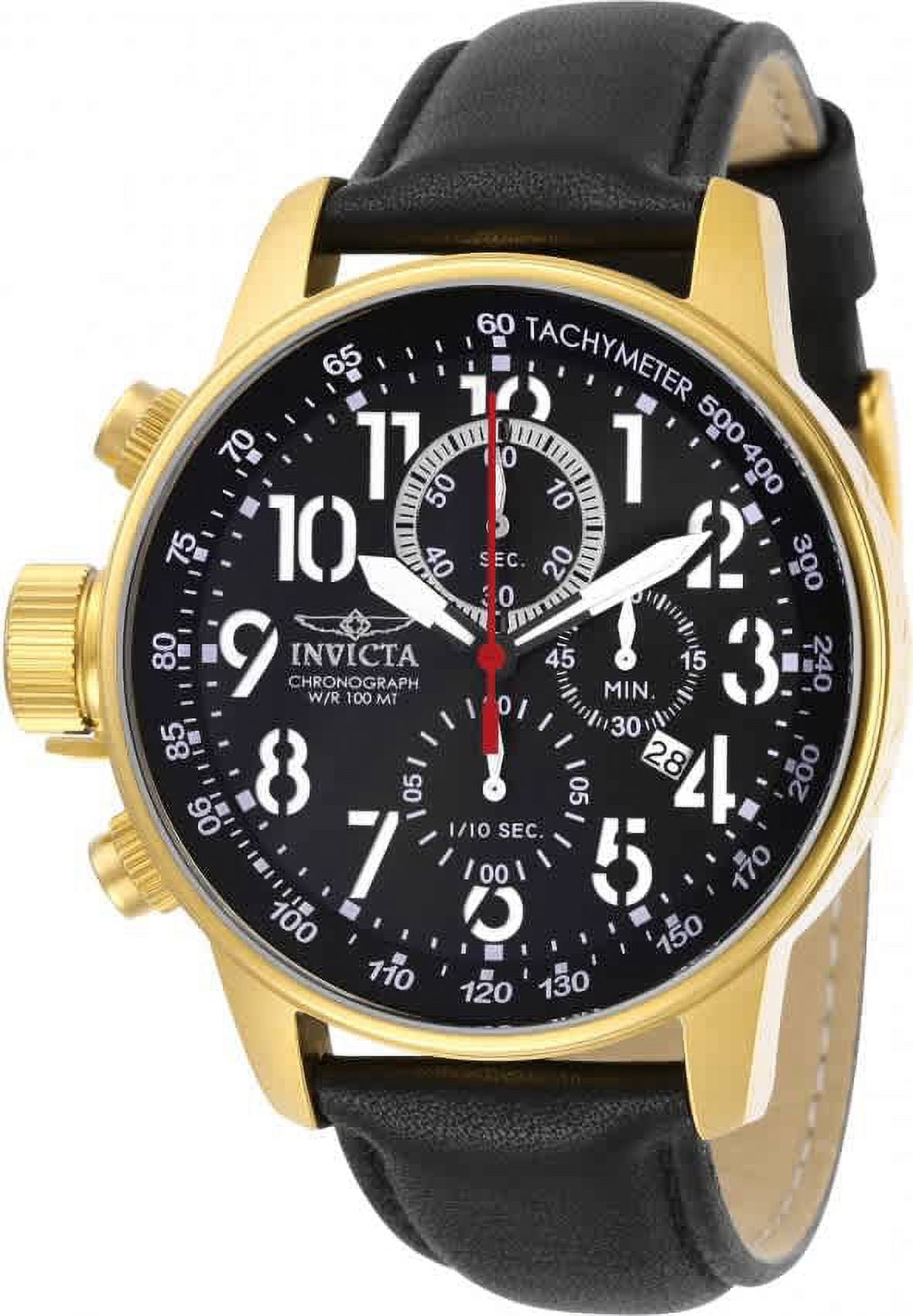 Invicta Men's I-Force 28741 Gold Leather Quartz Fashion Watch - Walmart.com