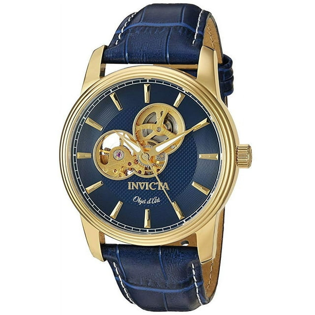 Invicta Men's Objet D Art Blue Leather Automatic Analog Watch 22617 ...