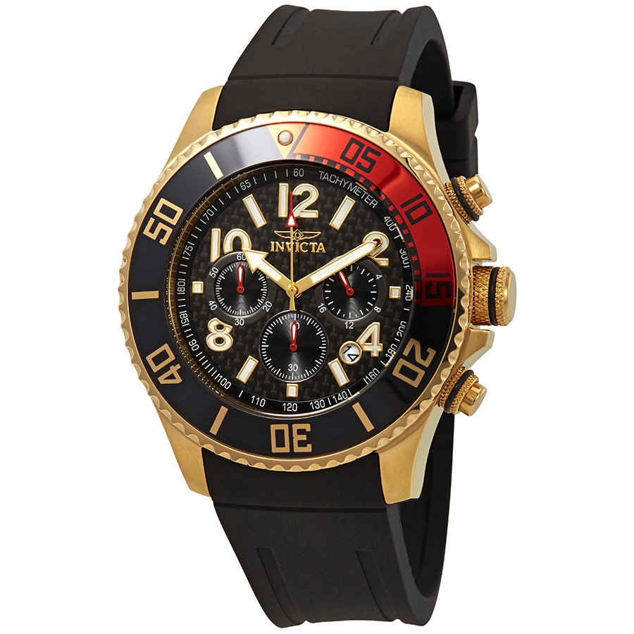 Invicta Men's Pro Diver 13729 Black Resin Quartz Dress Watch - Walmart.com