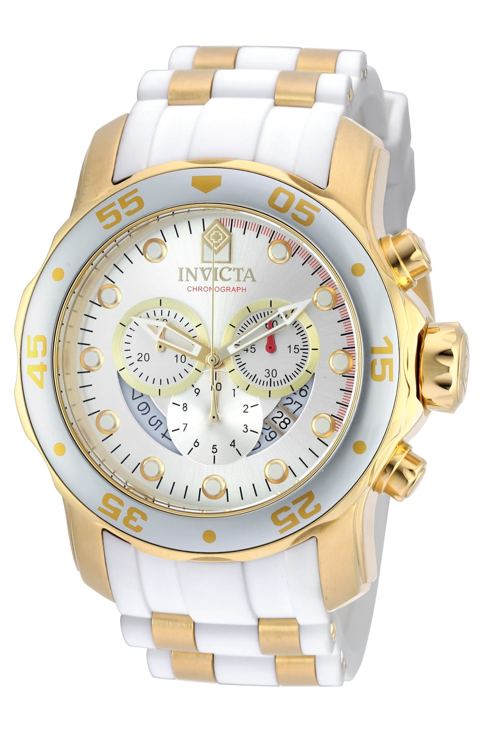 Invicta Men's Pro Diver 20291 White Silicone Swiss Quartz Dress Watch ...
