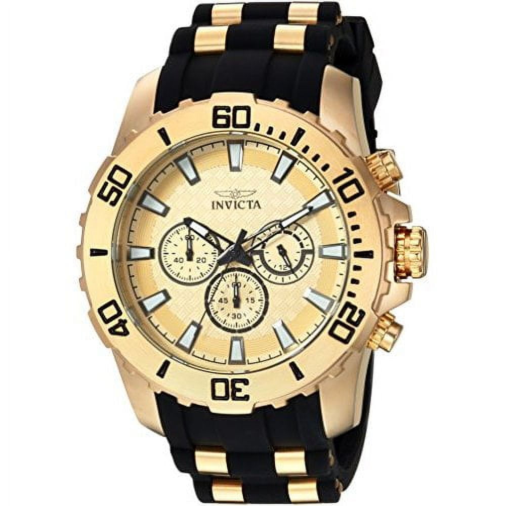 Invicta Men's Pro Diver 22558 Gold Silicone Japanese Chronograph Diving ...