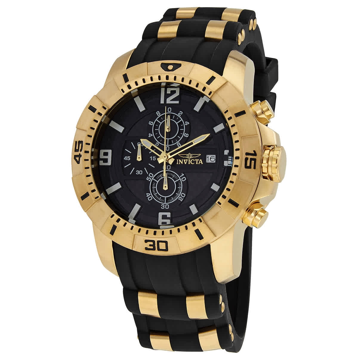Invicta Men's Pro Diver 24965 Gold Silicone Quartz Dress Watch ...