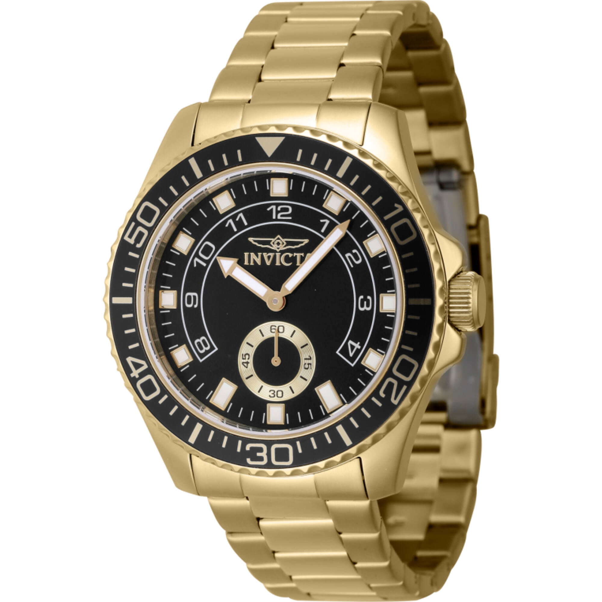 Invicta Men's Pro Diver 44mm Black Dial Gold Stainless Steel Invicta Men's Pro Diver 44mm Black Dial Gold Stainless Steel