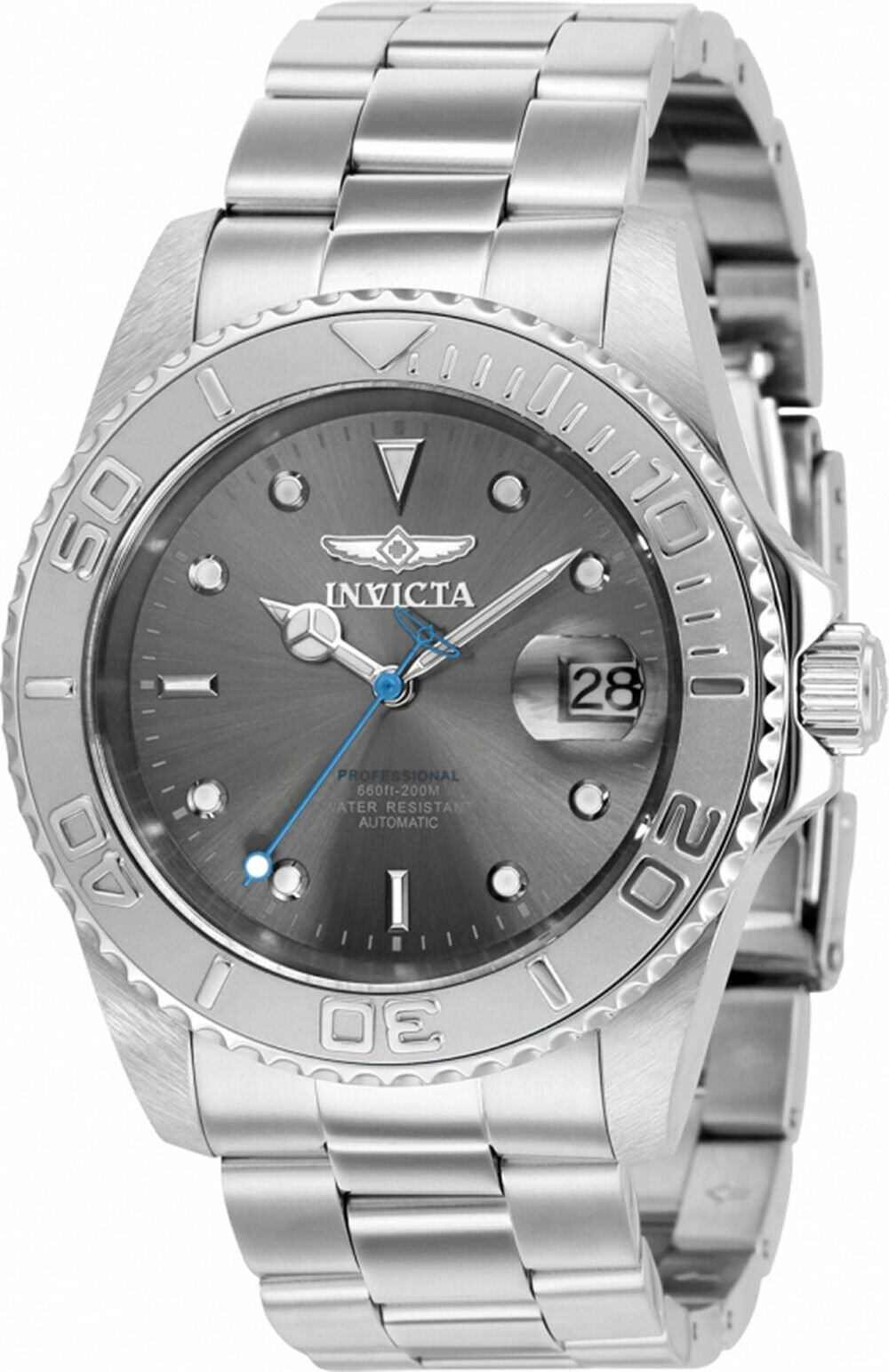 Invicta Men's Pro Diver Automatic 200m Gunmetal Dial Stainless Steel ...