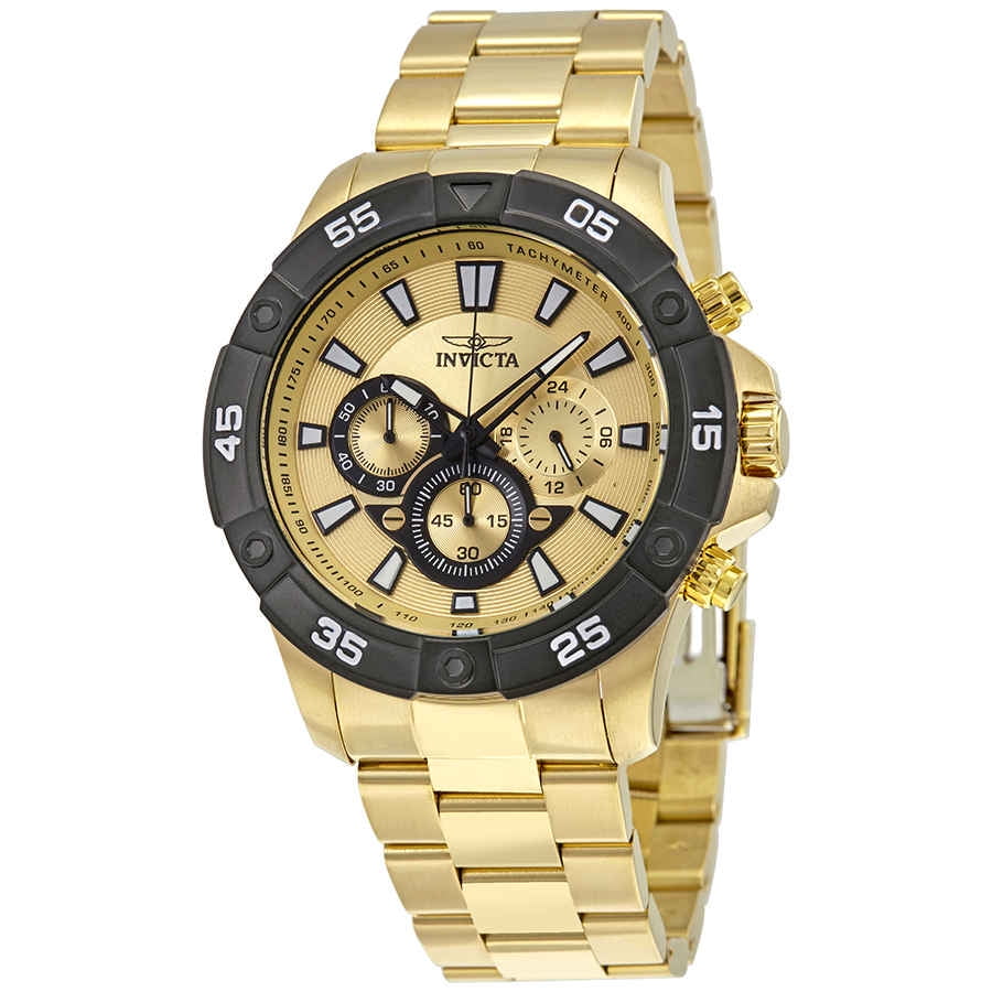Invicta Men's Pro Diver Watch 22789 Gold/Gold and Black Quartz ...