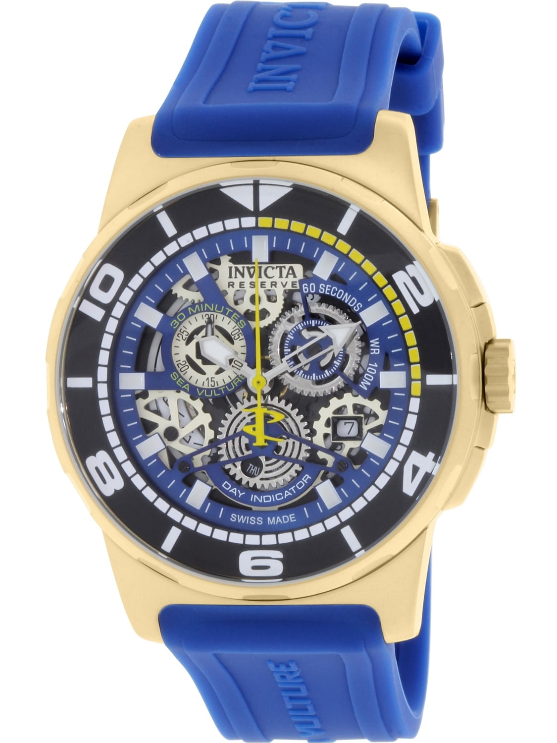 Invicta Men's Reserve 18948 Blue Rubber Swiss Quartz Dress Watch ...