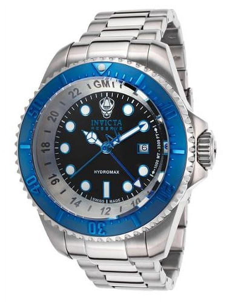 Invicta Men's Reserve Hydromax GMT Stainless Steel Black Dial - Walmart.com