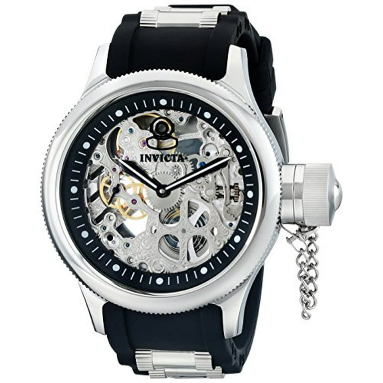 Invicta Men s Russian Diver 1088 Black Rubber Automatic Self Wind Dress Watch Walmart