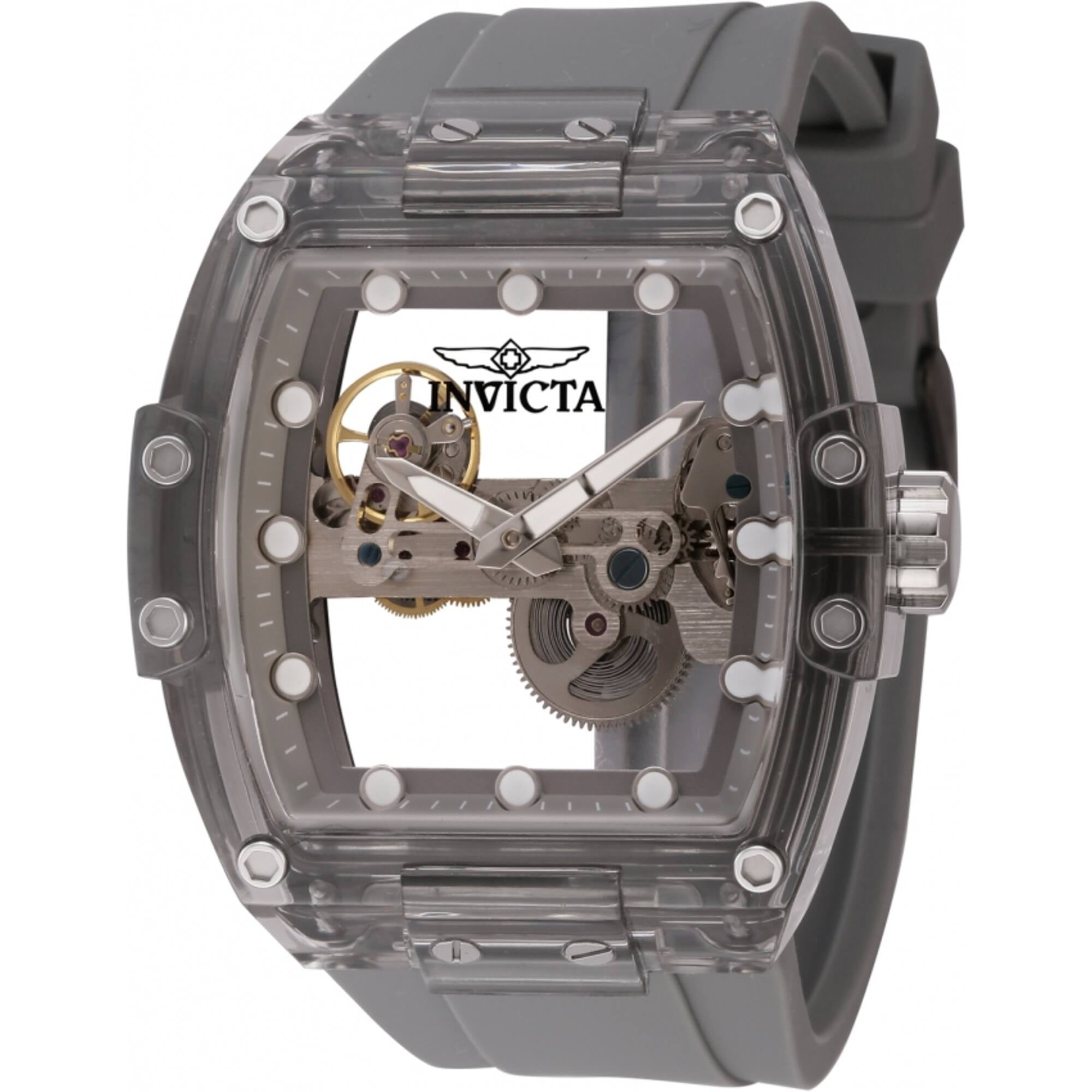 Invicta Men's S1 Rally Diablo 48mm Mechanical Gray Dial Silicon Band ...