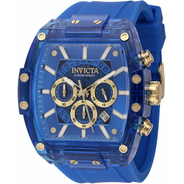 Invicta Men's S1 Rally Diablo Gold Blue Dial Chronograph Quartz ...