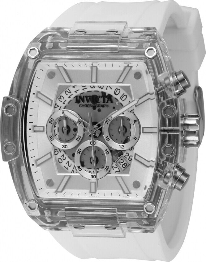 Invicta Men's S1 Rally Diablo Silver Dial Chronograph Quartz Silicone ...