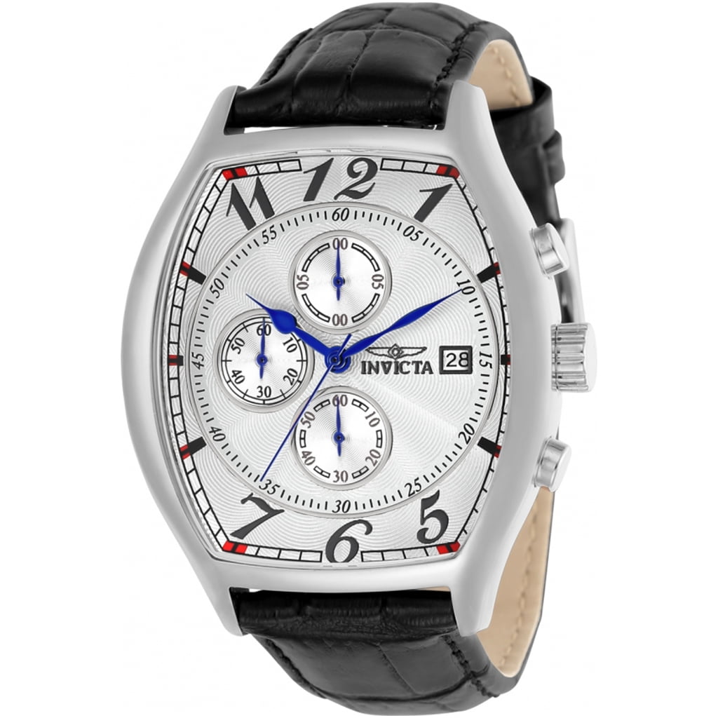 Invicta Men's Specialty 14329 Black Leather Analog Quartz Dress Watch ...