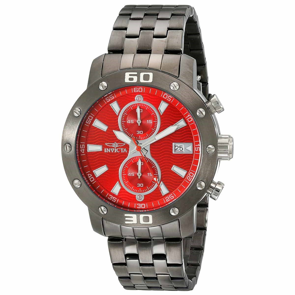 Invicta Men's Specialty Chrono Gunmetal IP SS Red Dial - Walmart.com