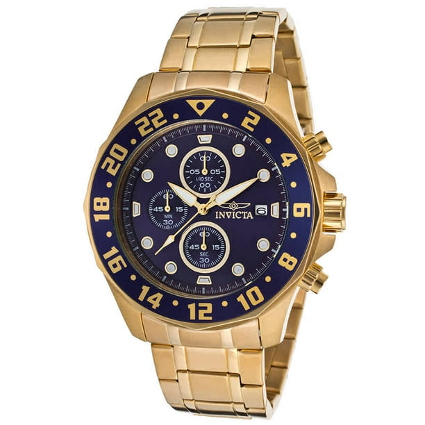 Invicta Men's Specialty Gold-Tone Steel Bracelet Case Flame-Fusion ...