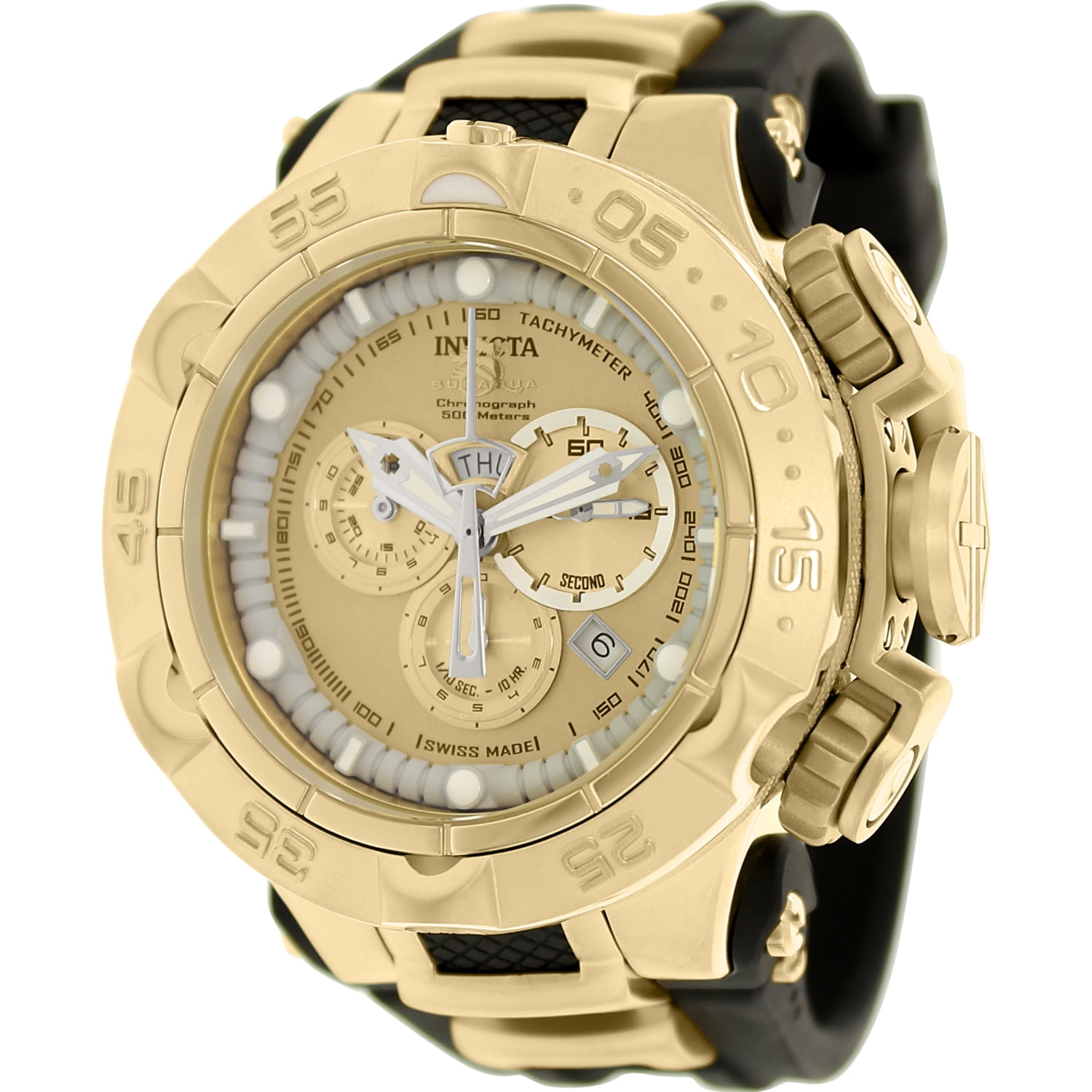 Invicta Men's Subaqua 15926 Black Rubber Swiss Chronograph Watch ...
