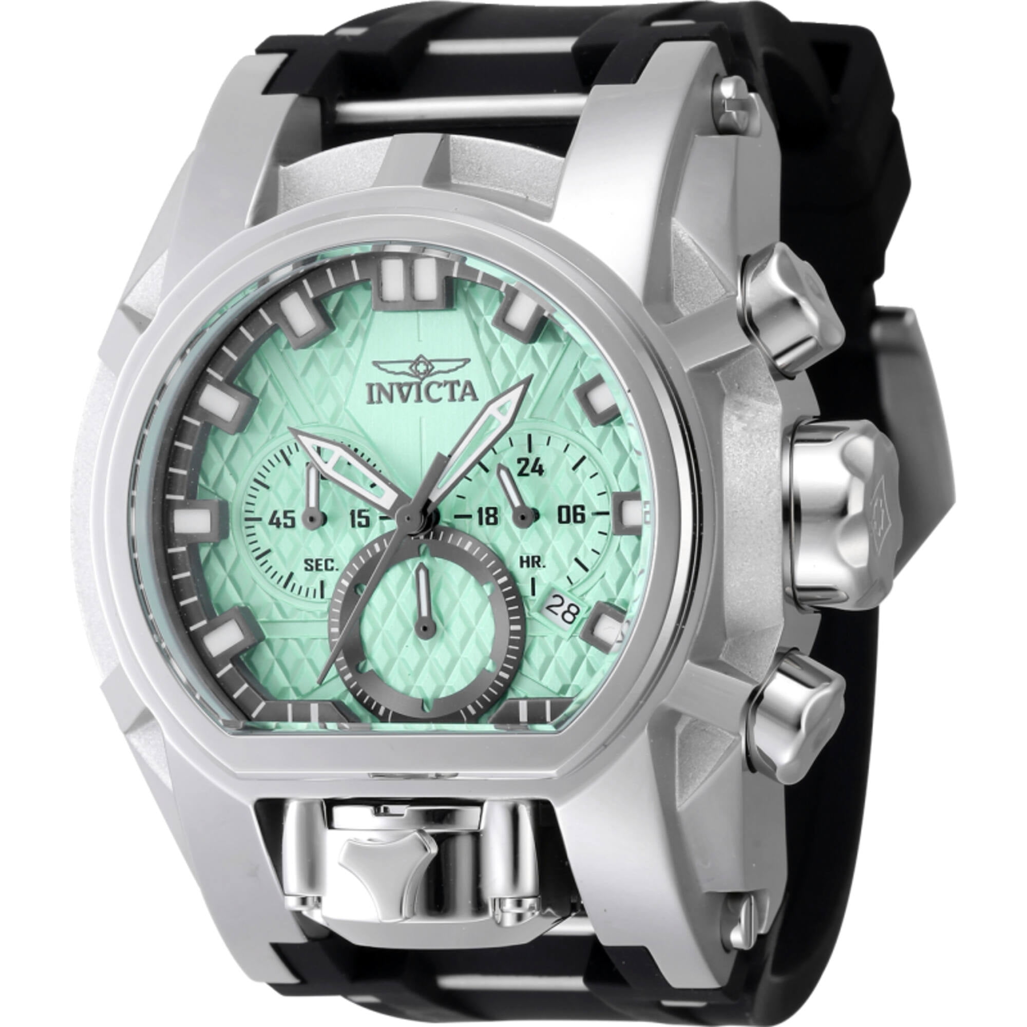 Invicta Mens Bolt Quartz, Chronograph Gunmetal & Turquoise Dial Watch ...